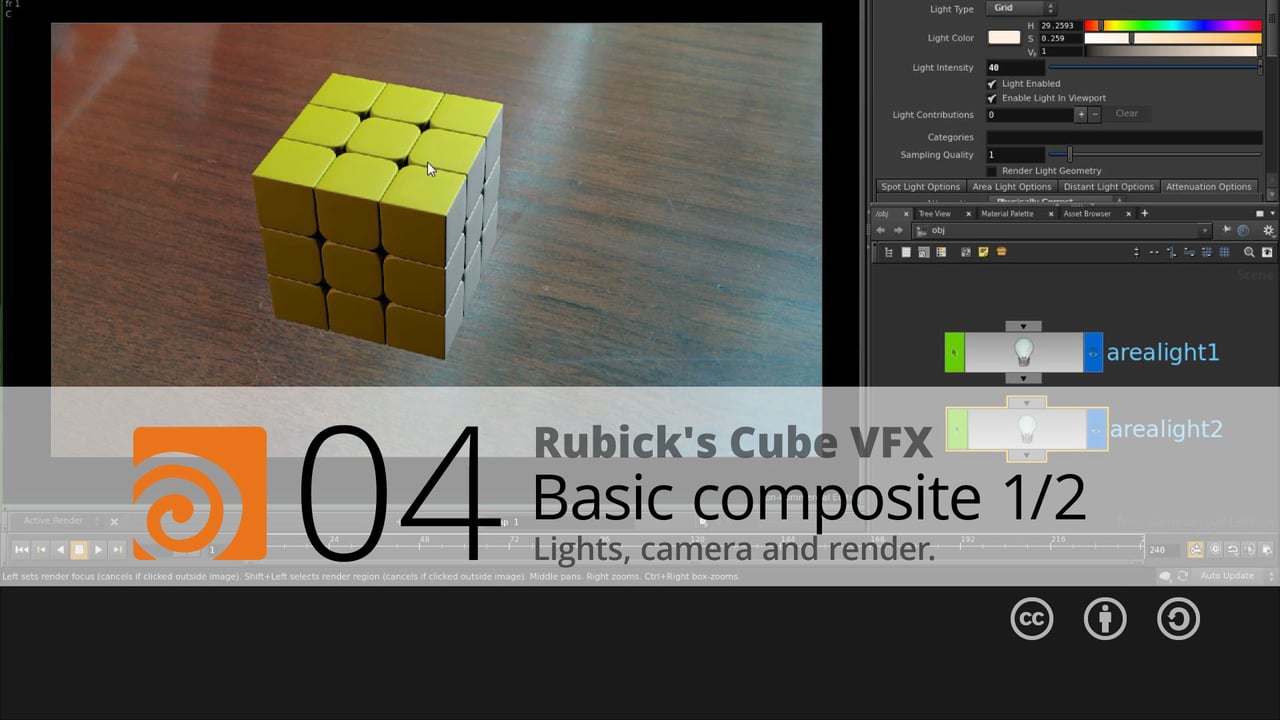 Rubik’s cube | 04 | Basic Composite 1/2 - Lights, camera and render | SideFX